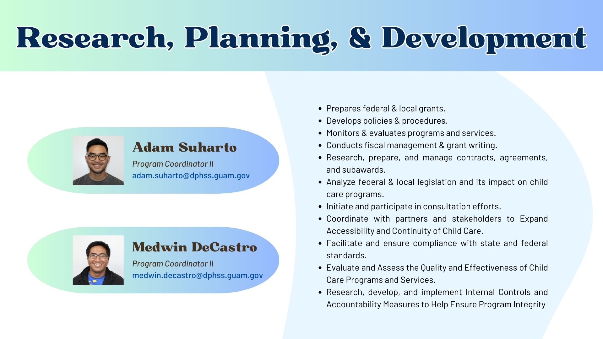 Overview of the Bureau of Child Care Services (BCCS) - Guam Child Care ...