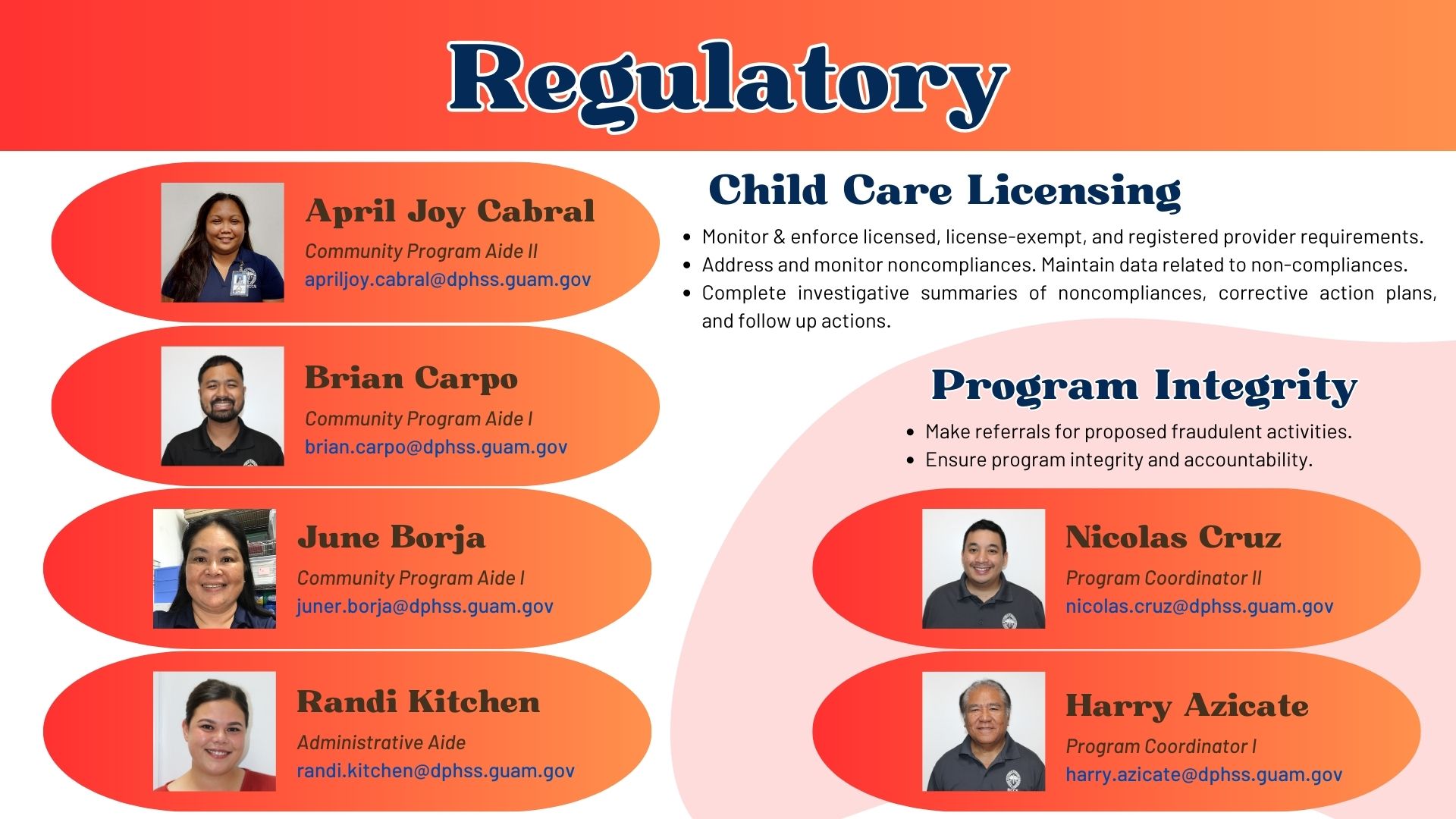 Overview of the Bureau of Child Care Services (BCCS) - Guam Child Care ...